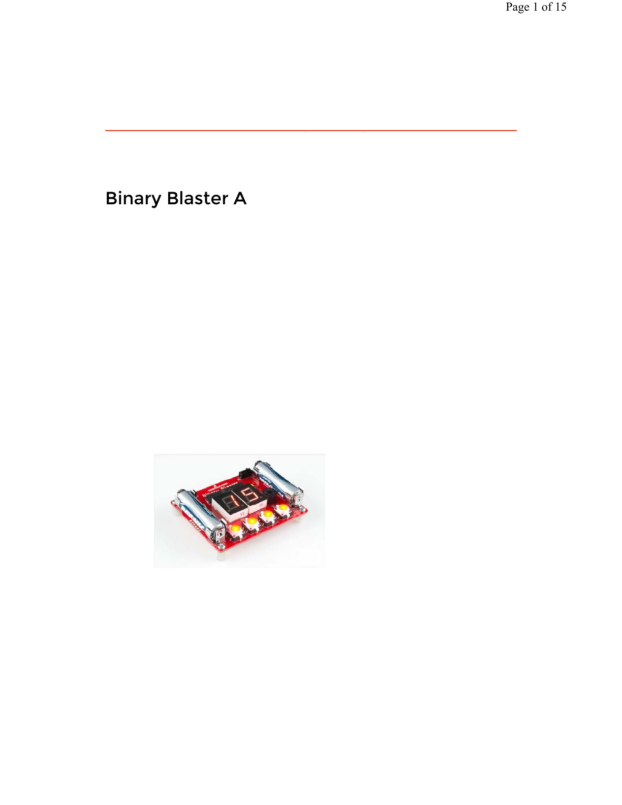 Binary Blaster Assembly Guide Datasheet by SparkFun Electronics | Digi-Key Electronics