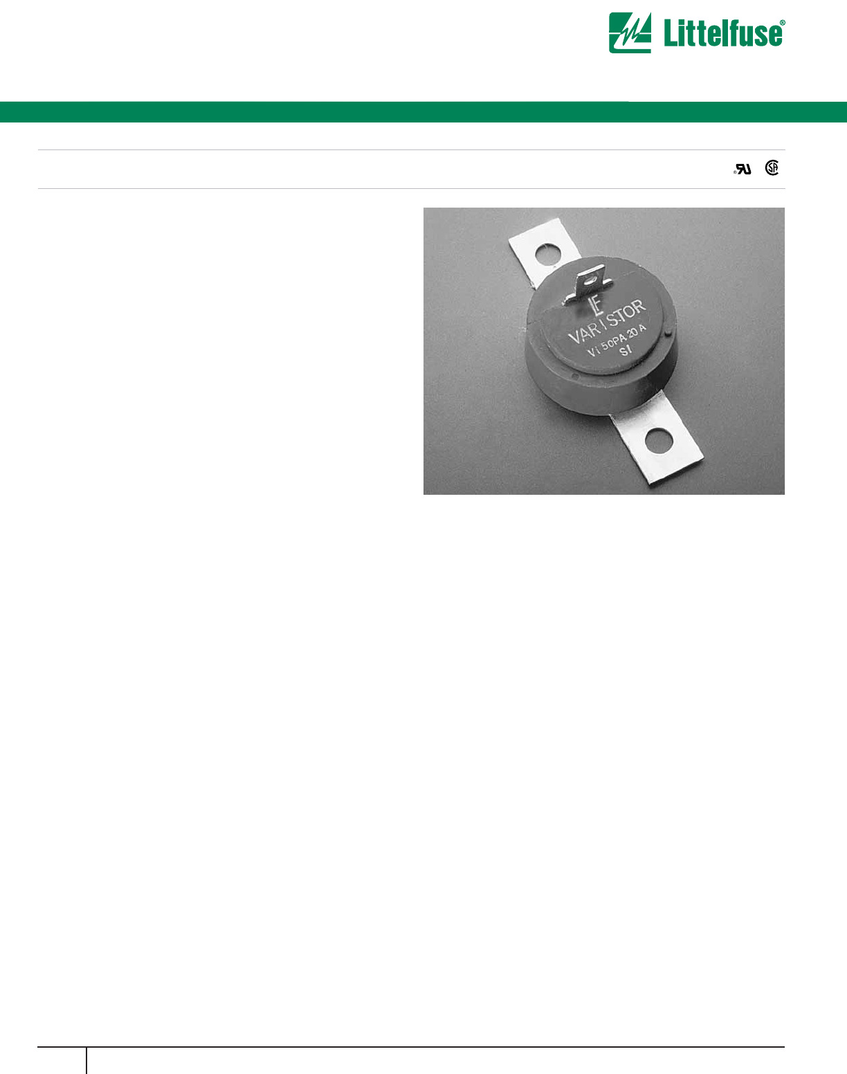 PA Varistor Series Datasheet by Littelfuse Inc. | Digi-Key Electronics